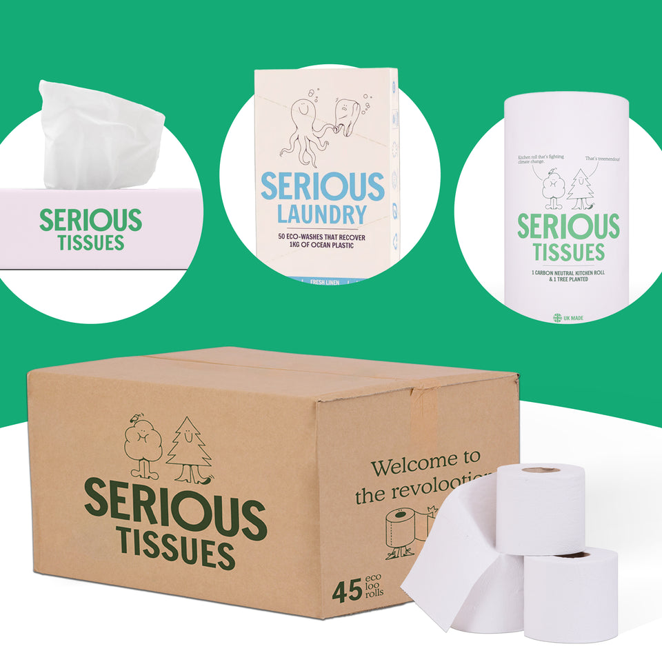 Household Essentials Pack UK | Recycled & Plastic-Free – Serious Tissues